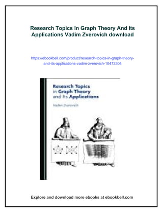 Research Topics In Graph Theory And Its Applications Vadim Zverovich | PDF