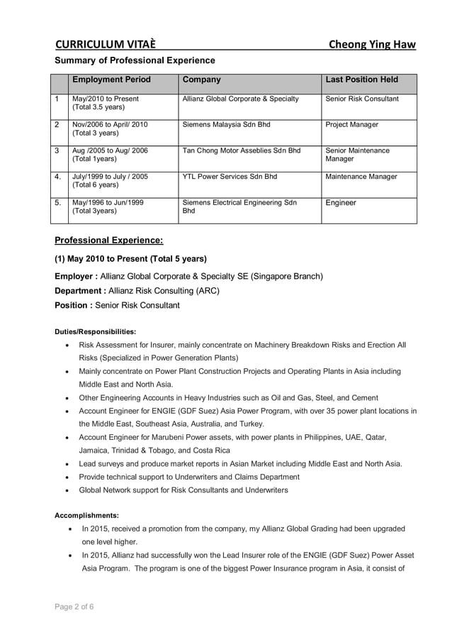 CV_Cheong Ying Haw June2018 | PDF