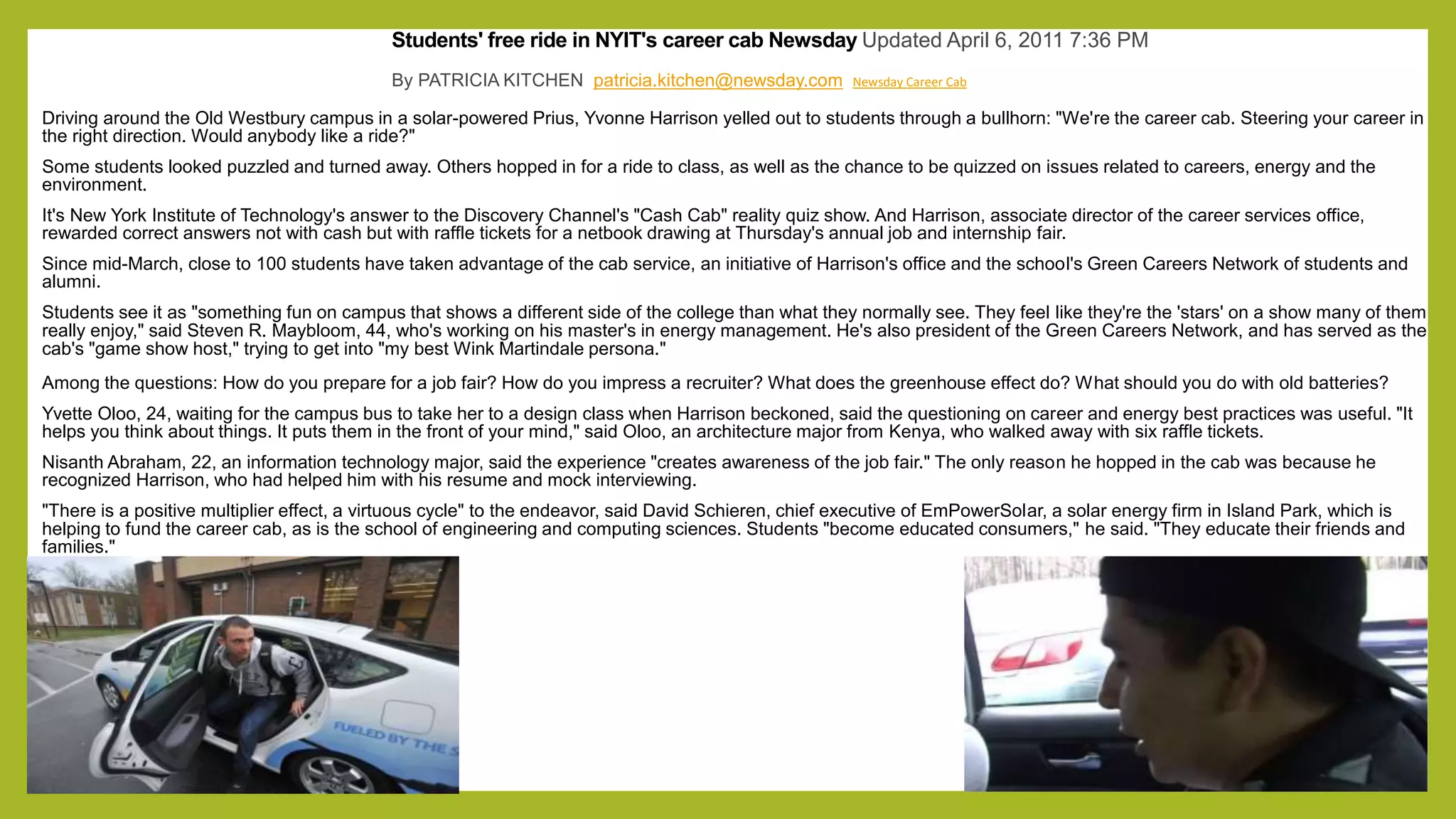 NYIT Career Cab PP | PPT