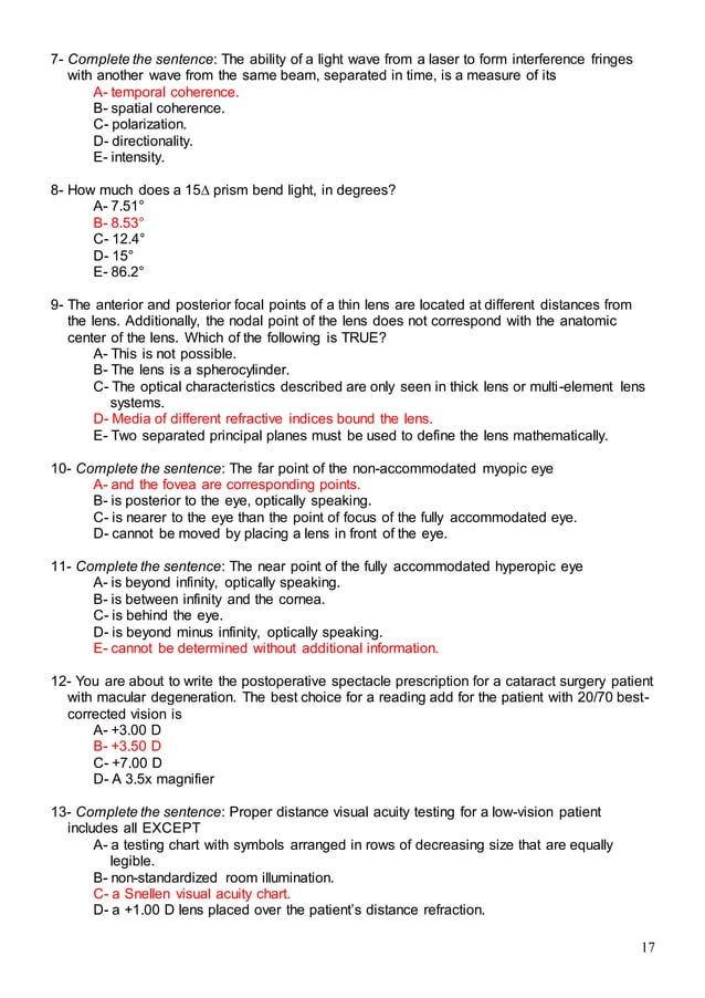 523 ophthalmology MCQs | DOC | Infectious Diseases | Diseases and ...