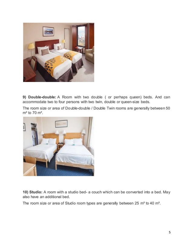 5 23 types of hotel rooms | DOCX | Hotels and Motels | Travel Type