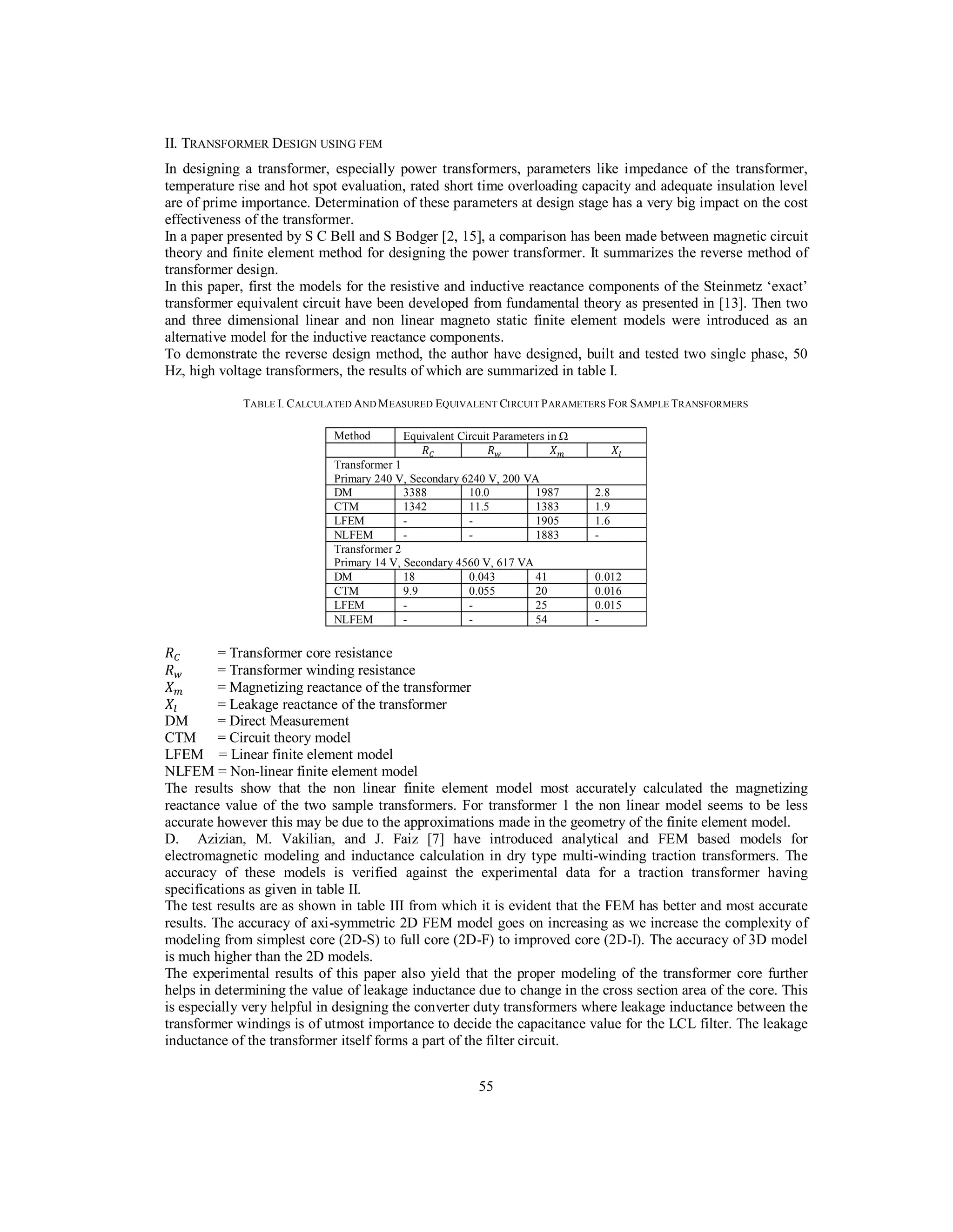Finite Element Method for Designing and Analysis of the Transformer – A Retrospective | PDF