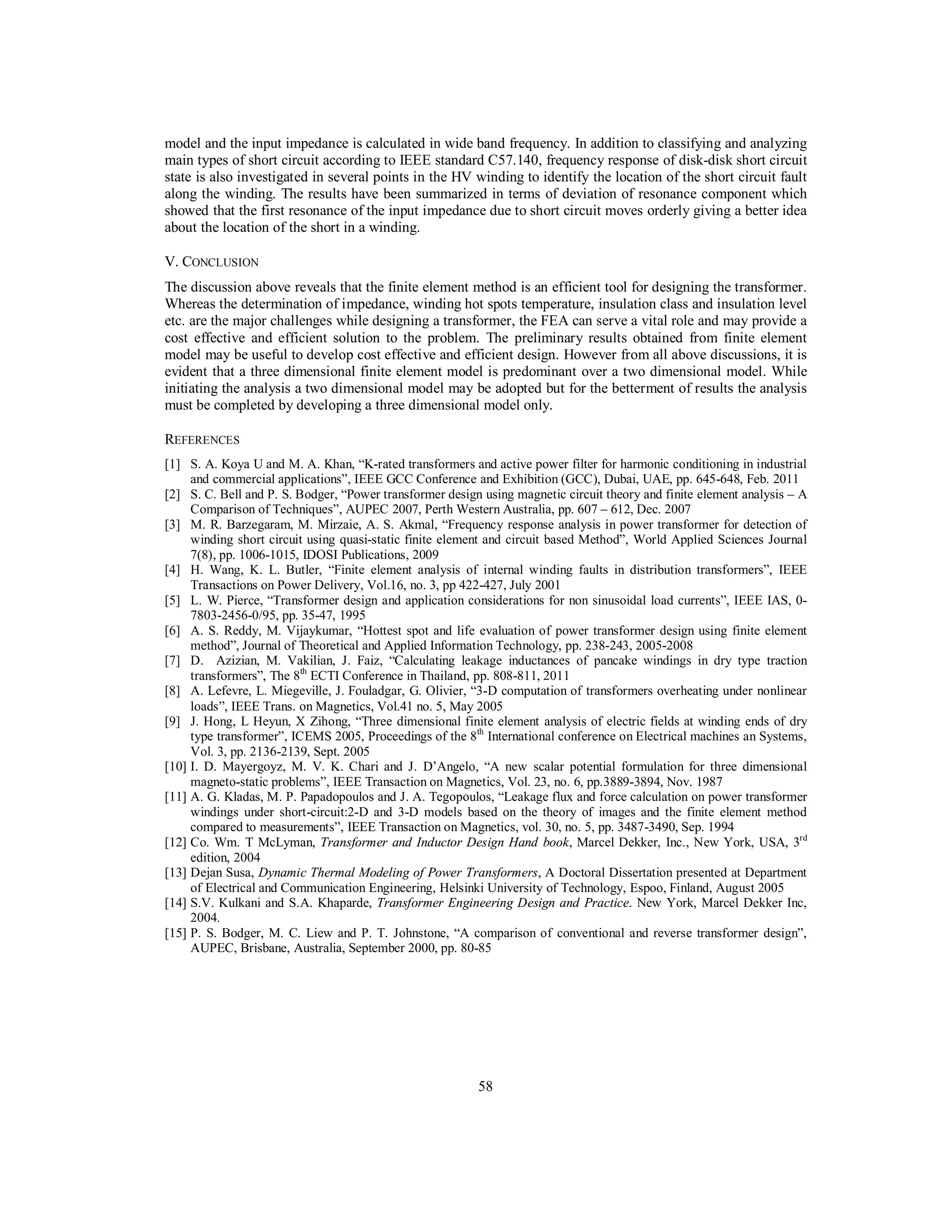 Finite Element Method for Designing and Analysis of the Transformer – A Retrospective | PDF