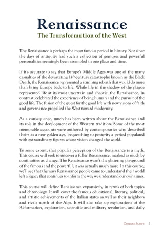 Renaissance The Transformation Of The West Jennifer Mcnabb | PDF