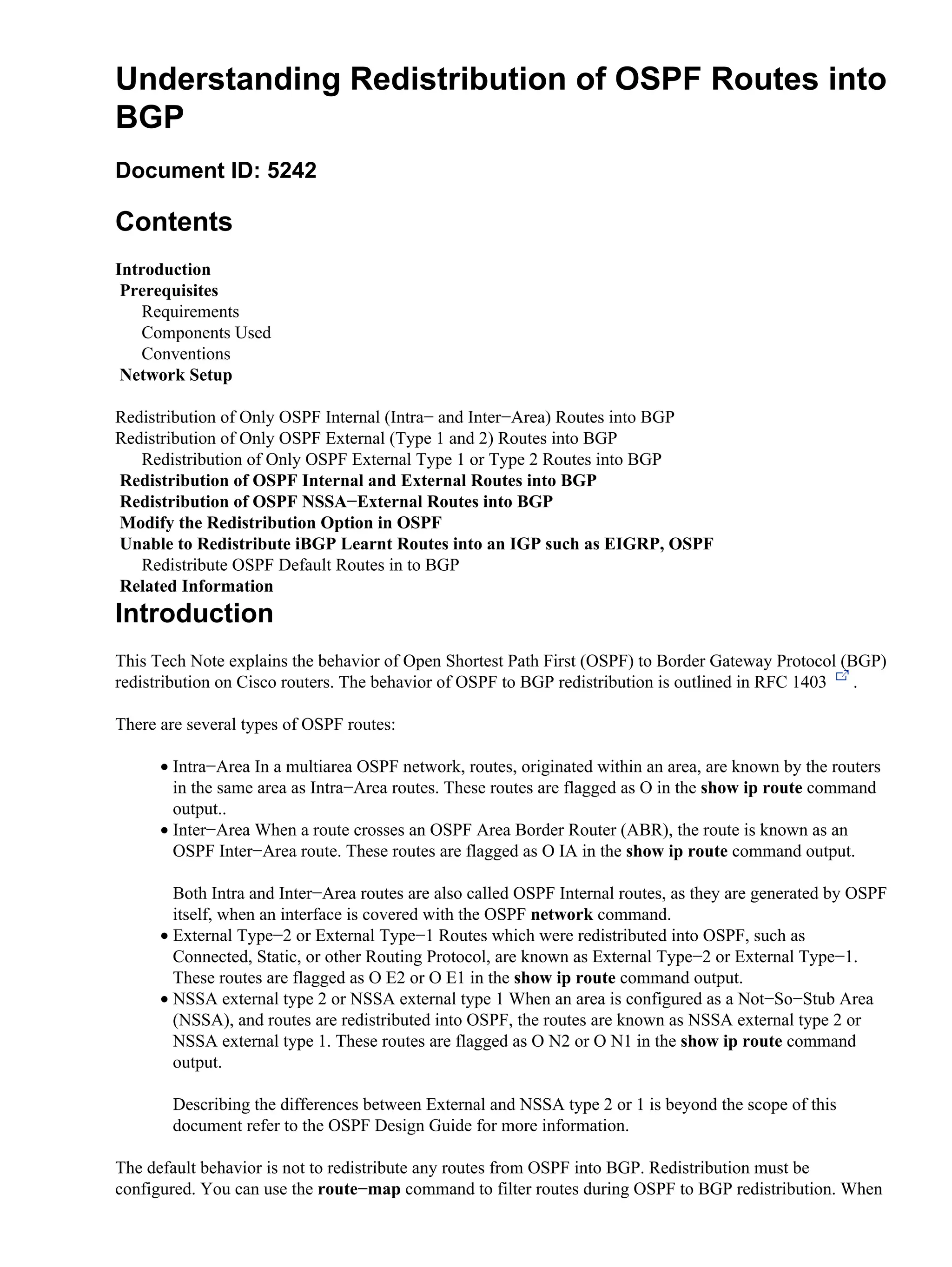 5242 bgp-ospf-redis | PDF | Internet | Computing