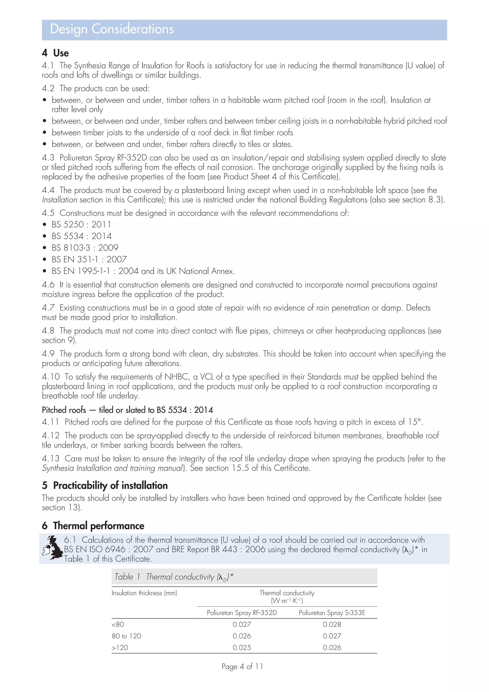 Certificado BBA - Aislamiento Synthesia para cubiertas | PDF
