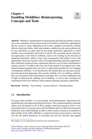 Enabling Mobilities Planning Tools For People And Their Mobilities 1st ...