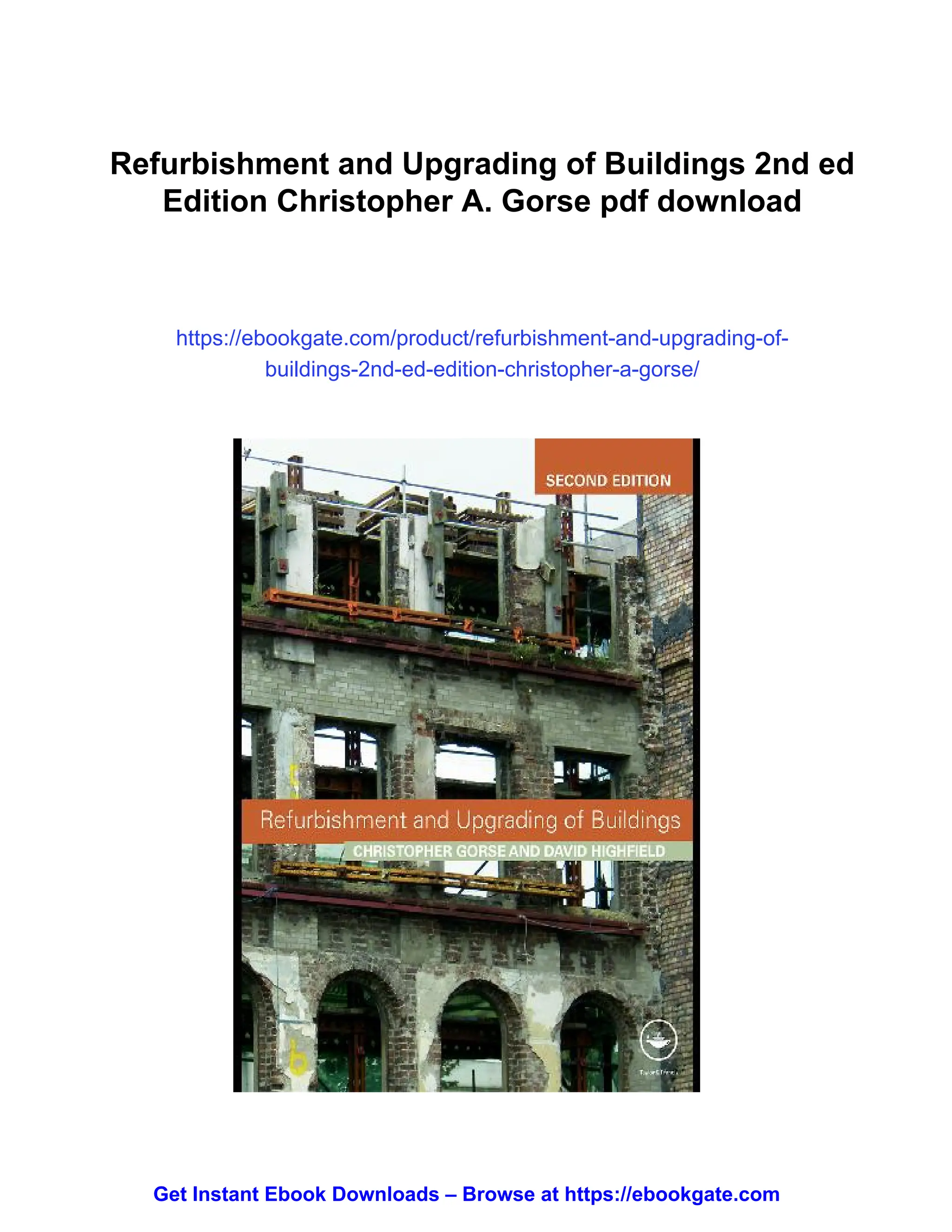 Refurbishment and Upgrading of Buildings 2nd ed Edition Christopher A ...