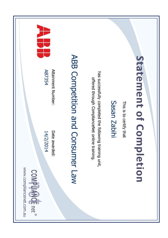 ABB Competition and Consumer Low compelition certificate | PDF | Consumer Issues | Business