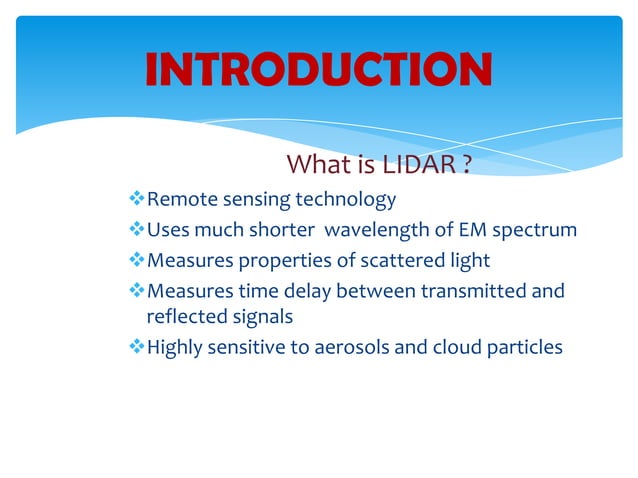 light-detection-and-ranging(lidar) | PPTX