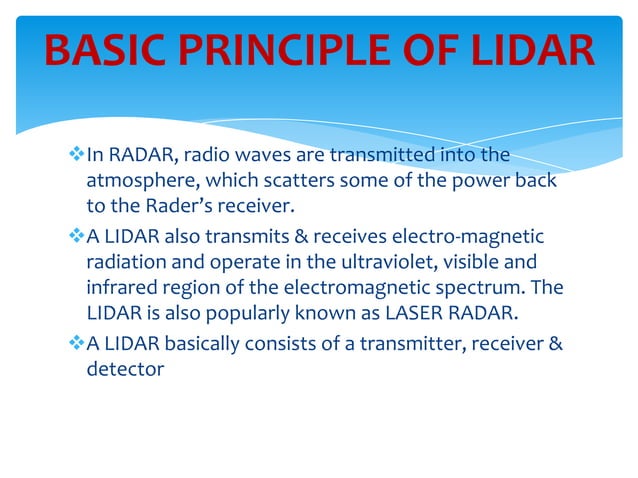 light-detection-and-ranging(lidar) | PPTX