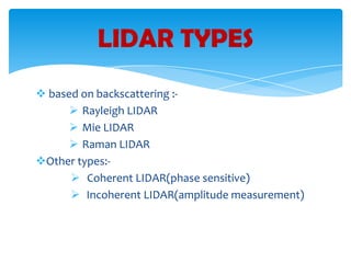 light-detection-and-ranging(lidar) | PPTX