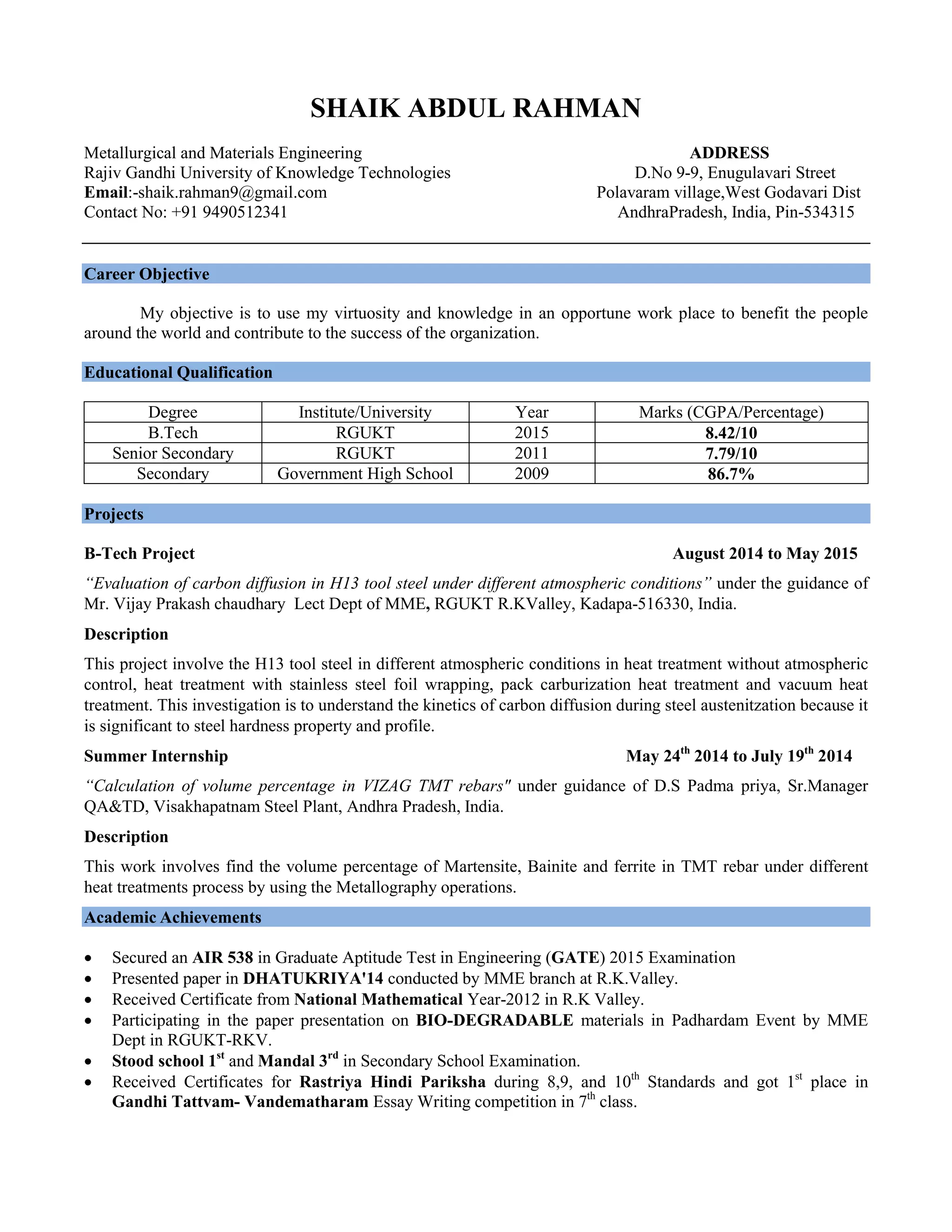 CV-Abdul rahman | PDF
