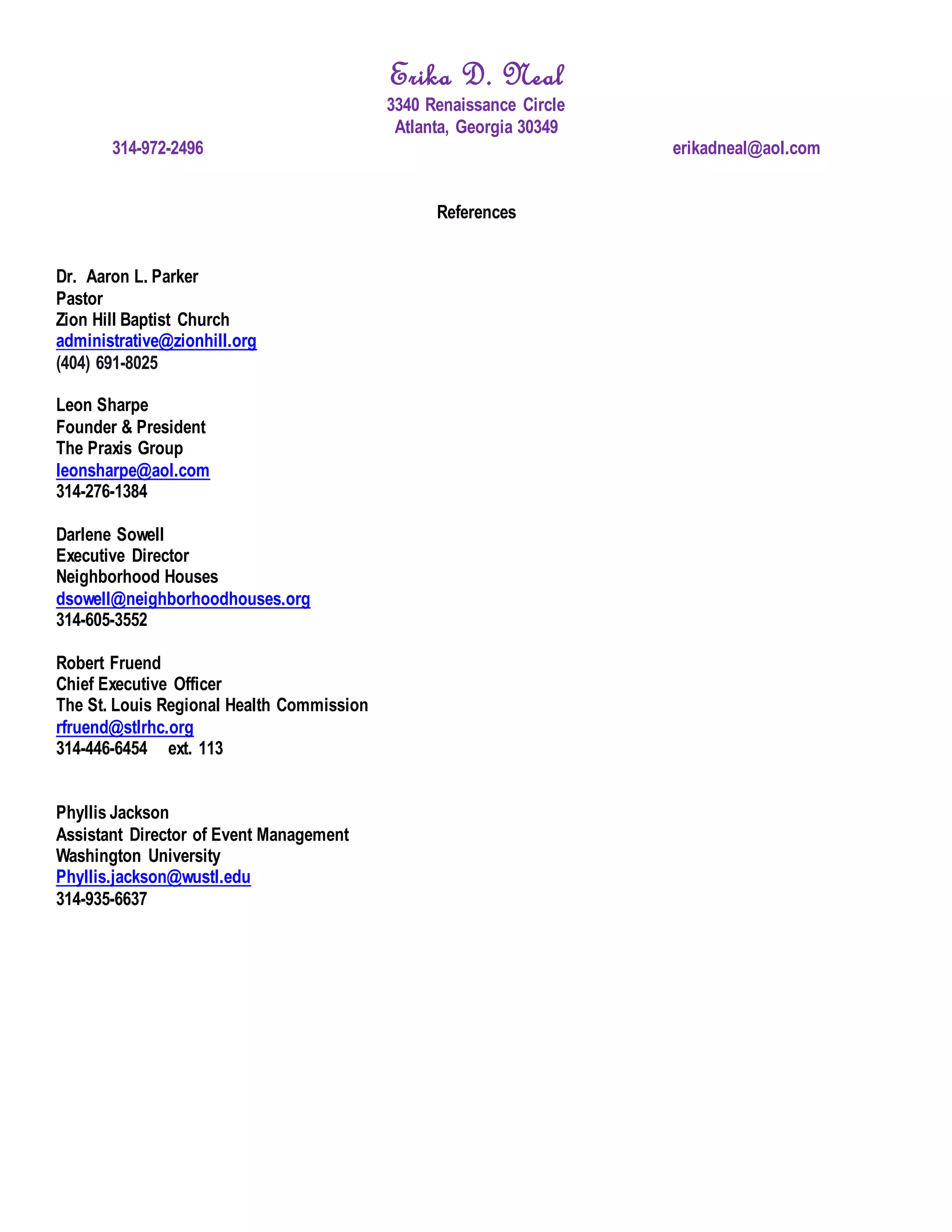 ERIKA D NEAL REFERENCES 2015 | PDF