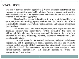 USE OF RECYCLED CONCRETE AGGREGATEs ( RCA) IN PAVEMENT CONSTRUCTION | PPTX