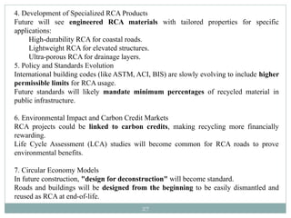 USE OF RECYCLED CONCRETE AGGREGATEs ( RCA) IN PAVEMENT CONSTRUCTION | PPT
