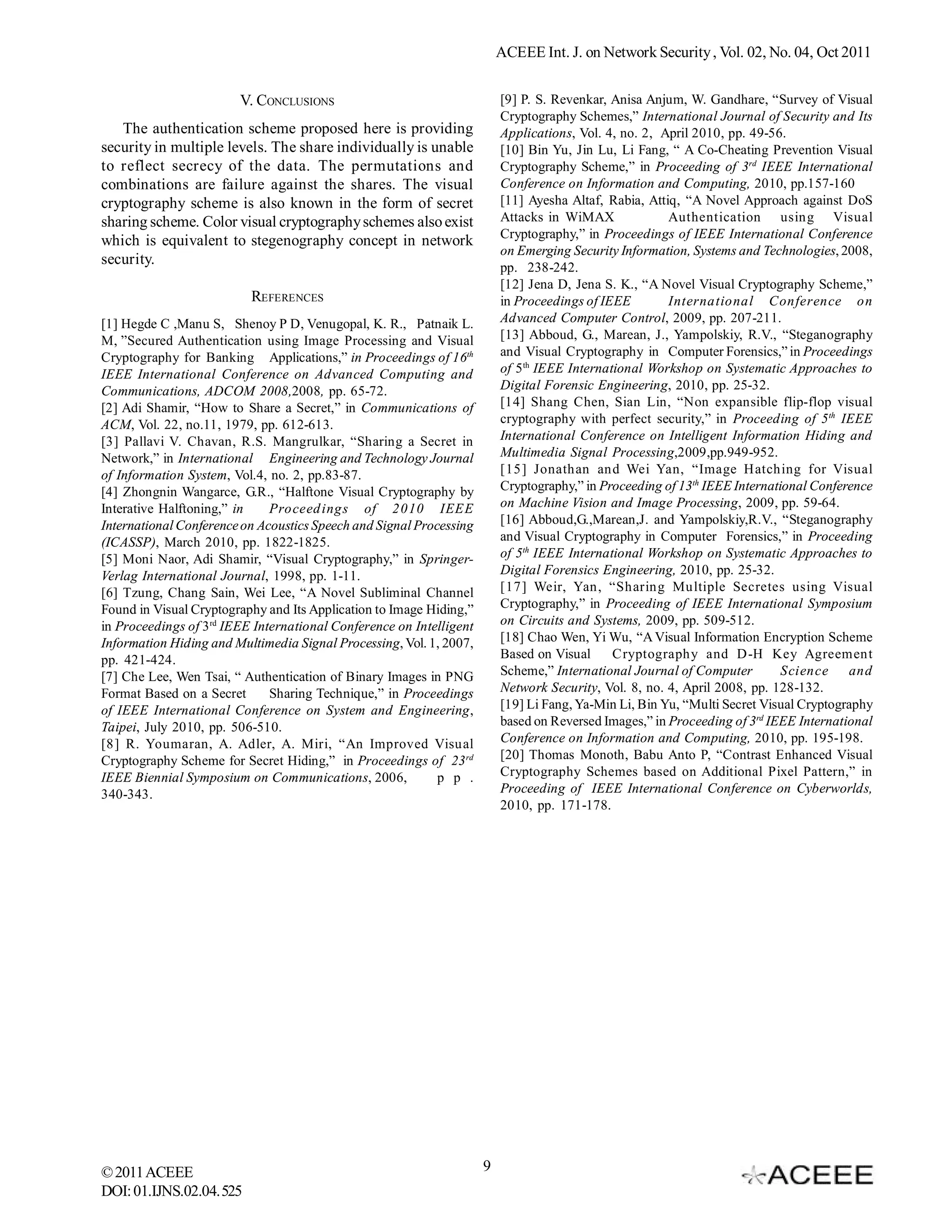 An Intelligent System for Secured Authentication using Hierarchical Visual Cryptography-Review | PDF