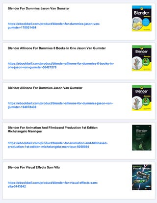 Blender For Dummies 1st Edition 1st Edition Jason Van Gumster | PDF