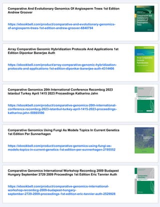 Comparative Genomics And Proteomics In Drug Discovery Coward | PDF