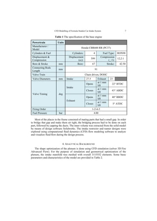 CFD MODELLING OF FORMULA STUDENT CAR INTAKE SYSTEM | PDF