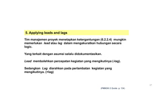 PMBOK Project Time Management Manajemen Proyek | PPTX