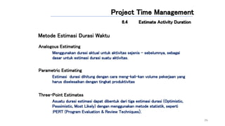 PMBOK Project Time Management Manajemen Proyek | PPTX