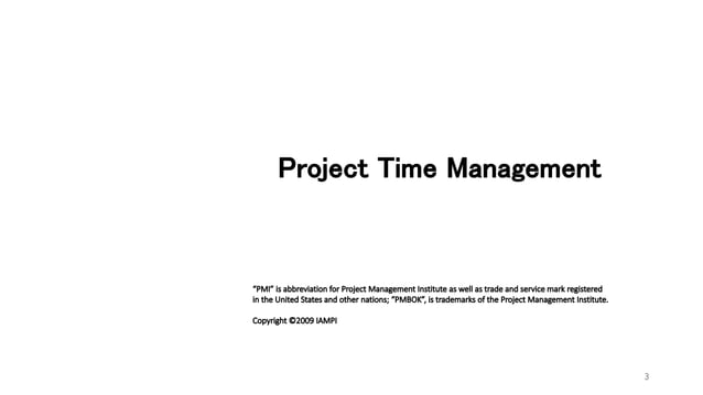 PMBOK Project Time Management Manajemen Proyek | PPTX