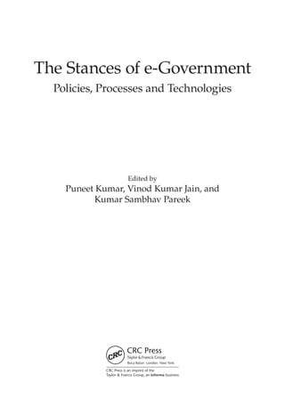 The Stances Of Egovernment Policies Processes And Technologies Jain | PDF