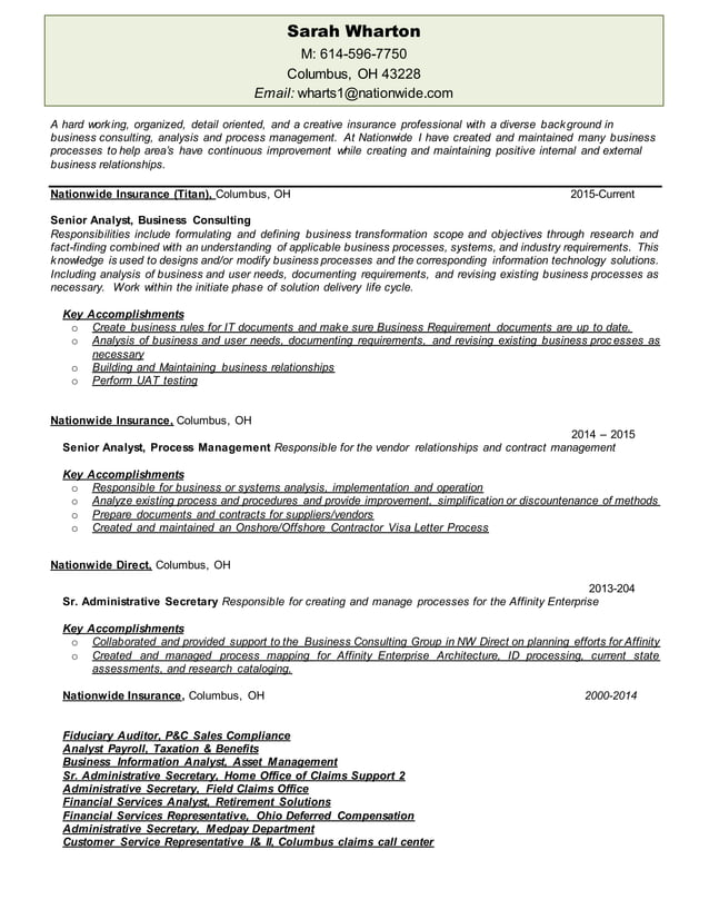 Sarah's nov. 2015 Resume | PDF