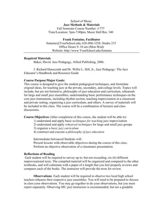 Fontaine_Frank_Syllabus_JazzMethods | PDF