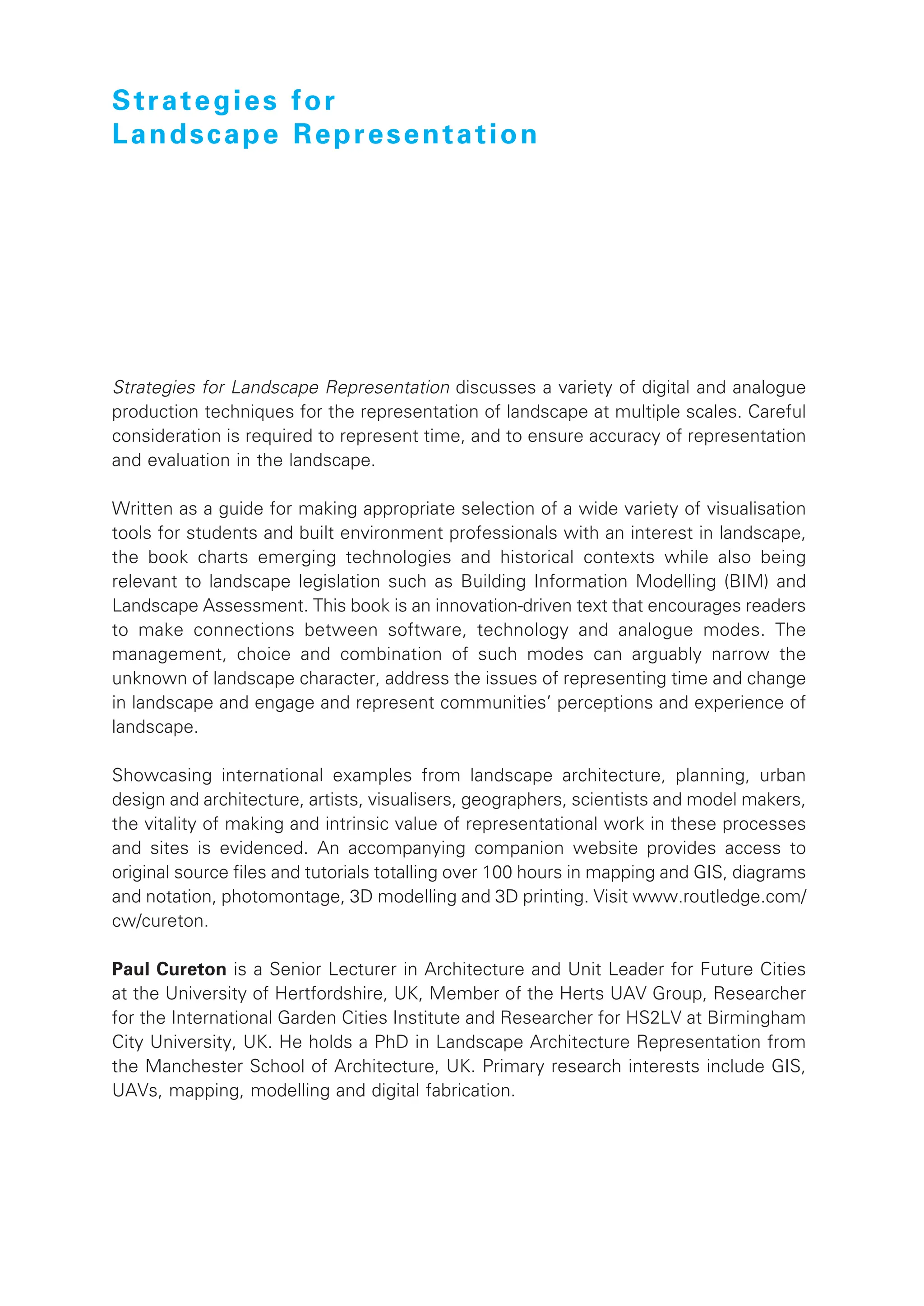 Strategies For Landscape Representation Digital And Analogue Techniques ...