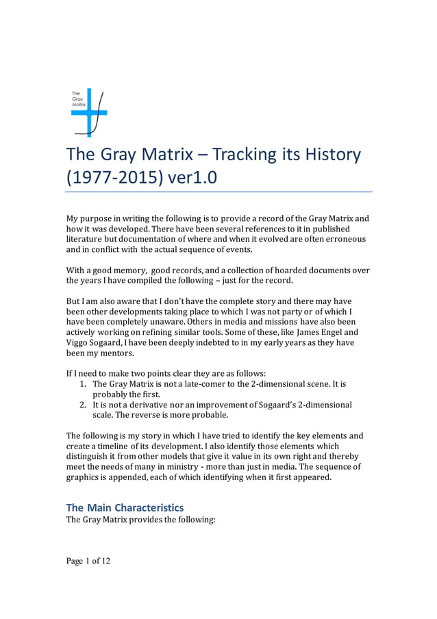 The Gray Matrix – Tracking its History ver1.0 | PDF