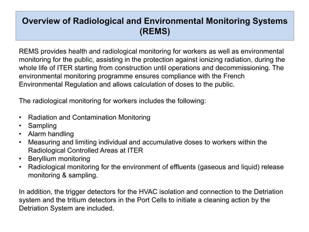 An Overview of the Radiological Environmental Monitoring System | PPT