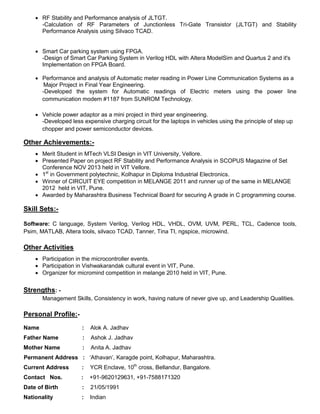 Alok Jadhav_resume | PDF