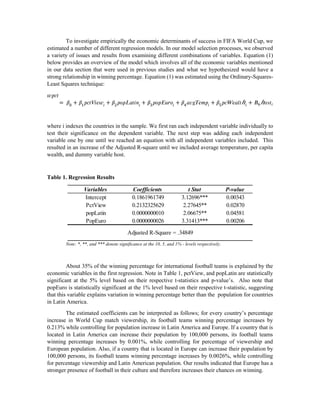 Econometrics - FIFA Research | PDF
