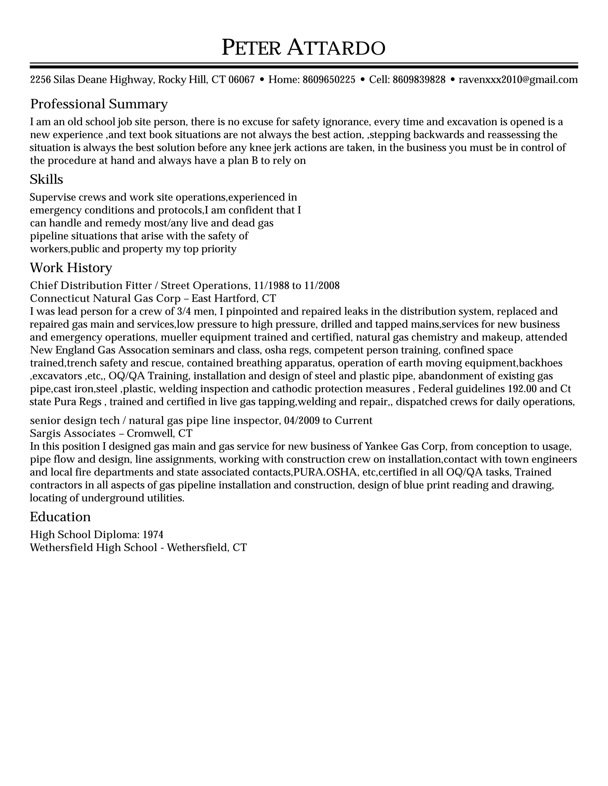 Peter Attardo Resume 1 (2) | PDF