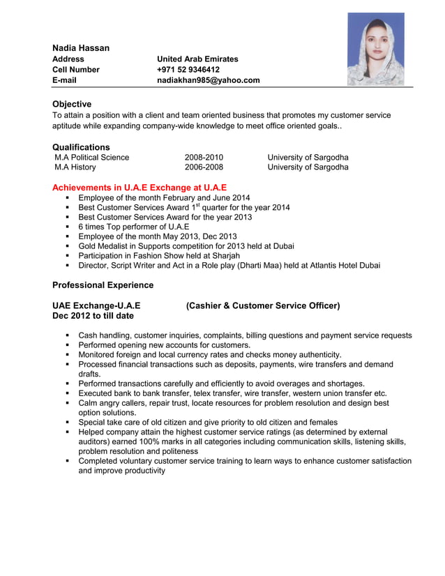 Nadia Hassan CV -1- | PDF | Business Banking & Finance | Business