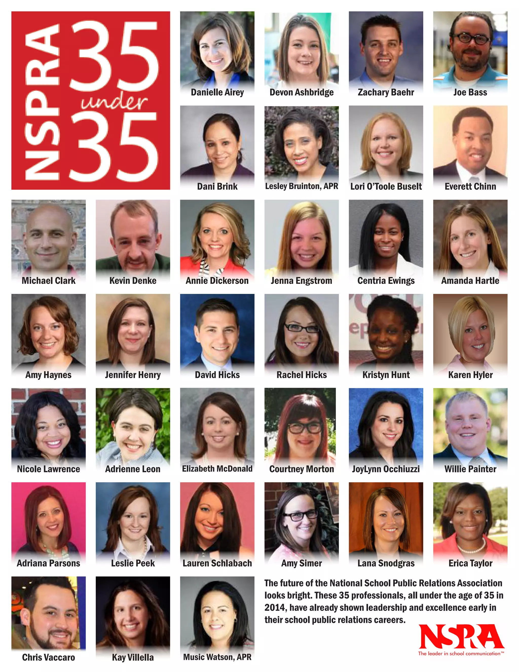 2014 NSPRA 25 Under 35 Nomination and Award | PDF