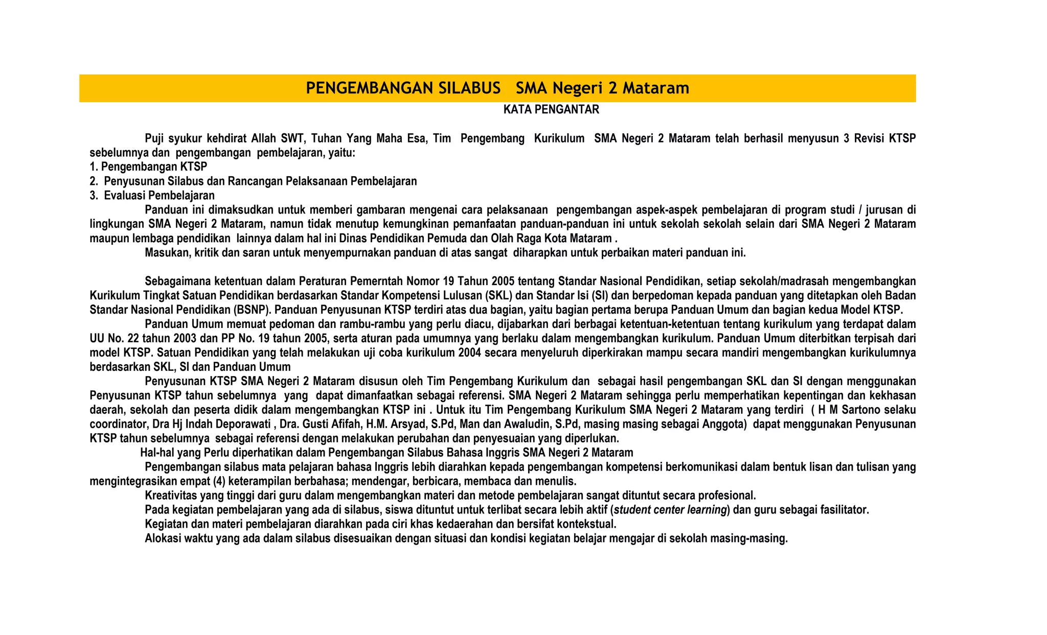 PRANGKAT ADMINISTRASI GURU SMA NEGERI 2 MATARAM | PDF