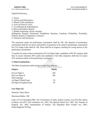 RAJASTHAN PCS J EXAM | PDF