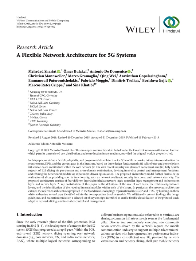 A Flexible Network Architecture for 5G Systems | PDF