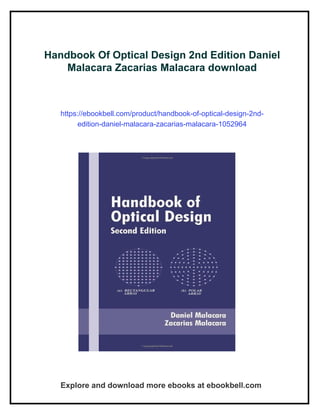 Handbook Of Optical Design 2nd Edition Daniel Malacara Zacarias ...