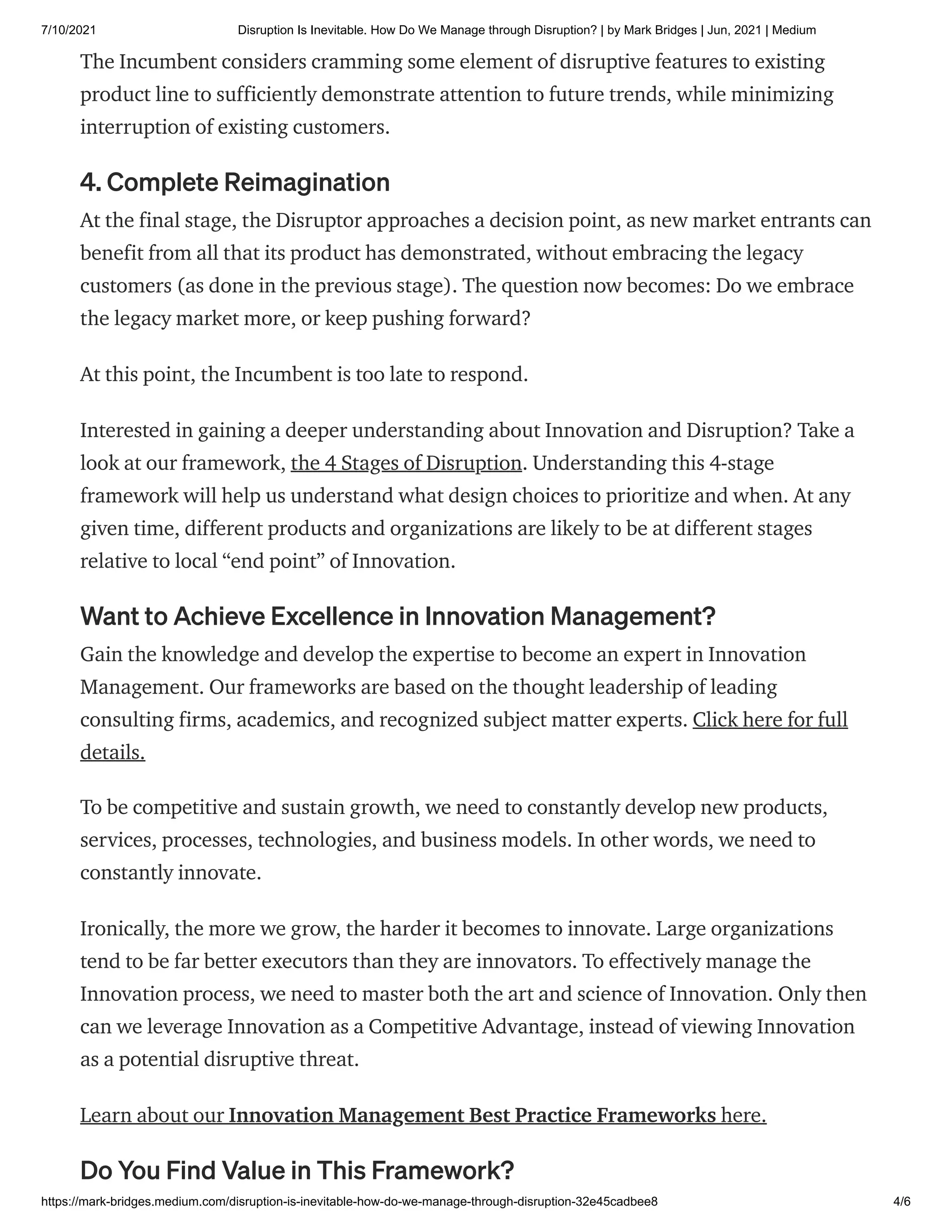 4 Stages of Disruption | PDF