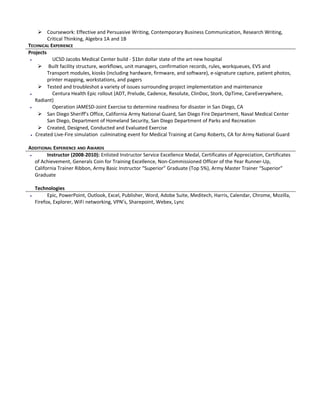 Tyler Robles Resume August 2016 | DOC | Healthcare Industry | Industries