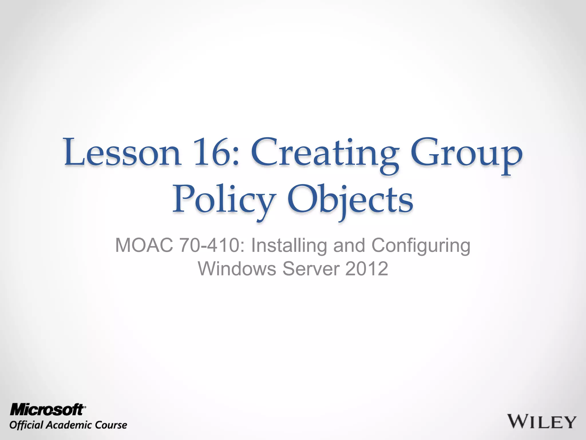 Group policy objects | PPT