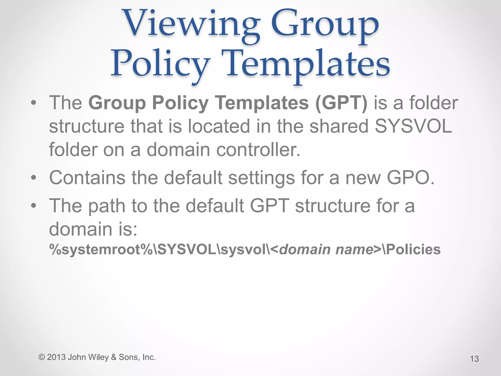 Group policy objects | PPT