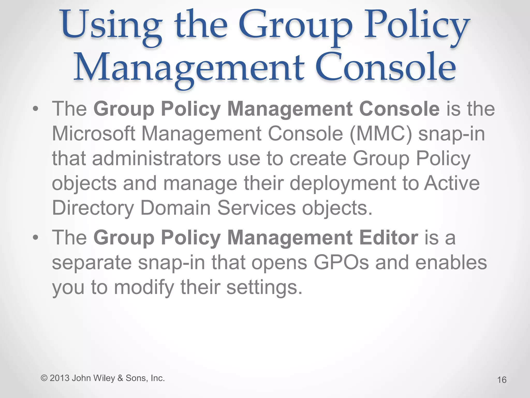 Group policy objects | PPT