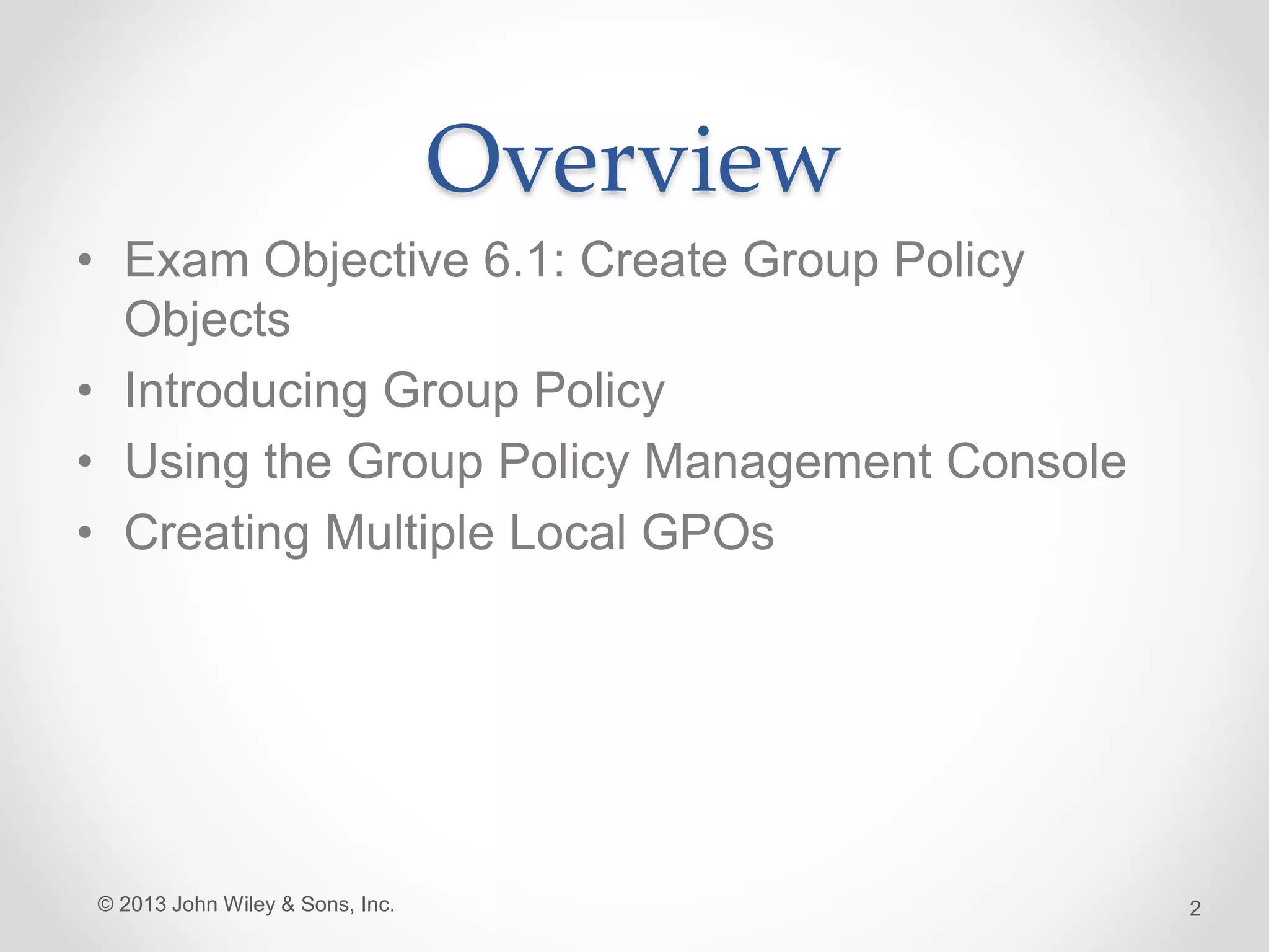 Group policy objects | PPT