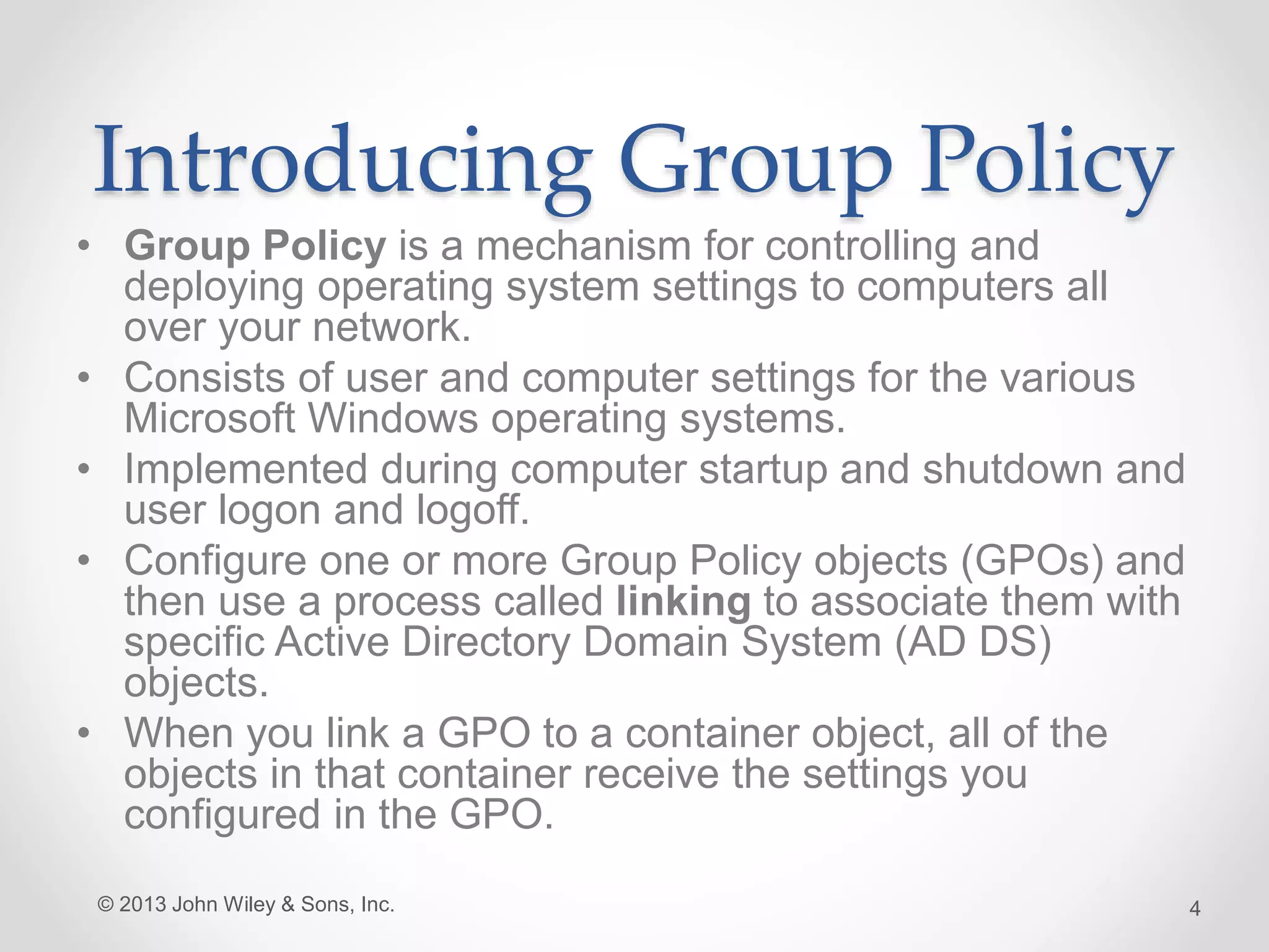 Group policy objects | PPT