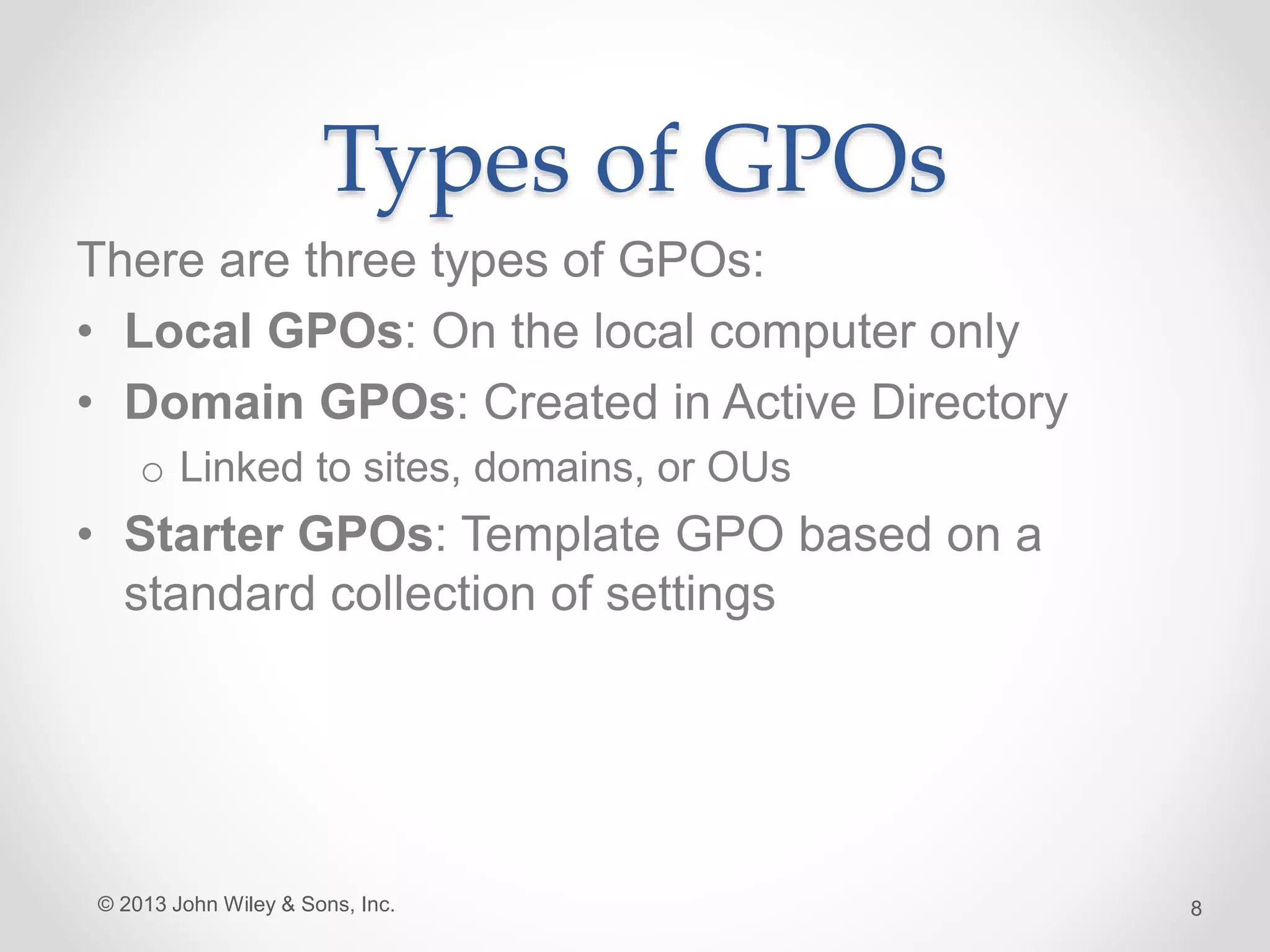 Group policy objects | PPT